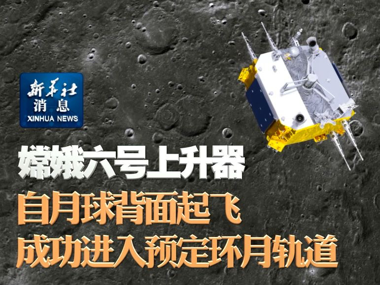 新华社消息|嫦娥六号上升器自月球背面起飞 成功进入预定环月轨道