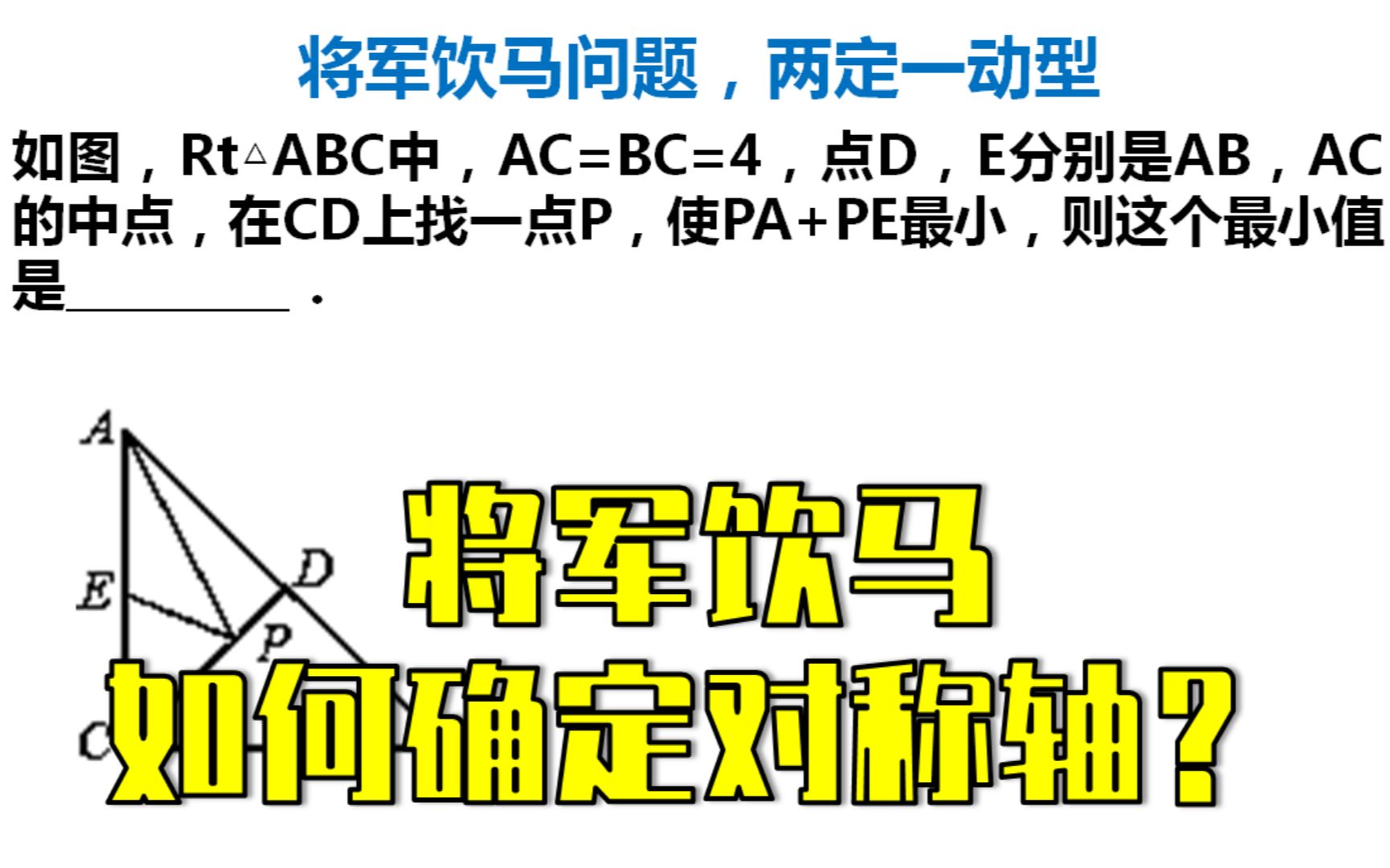 51、八上数学,将军饮马问题,两定一动型,如何确定对称轴?