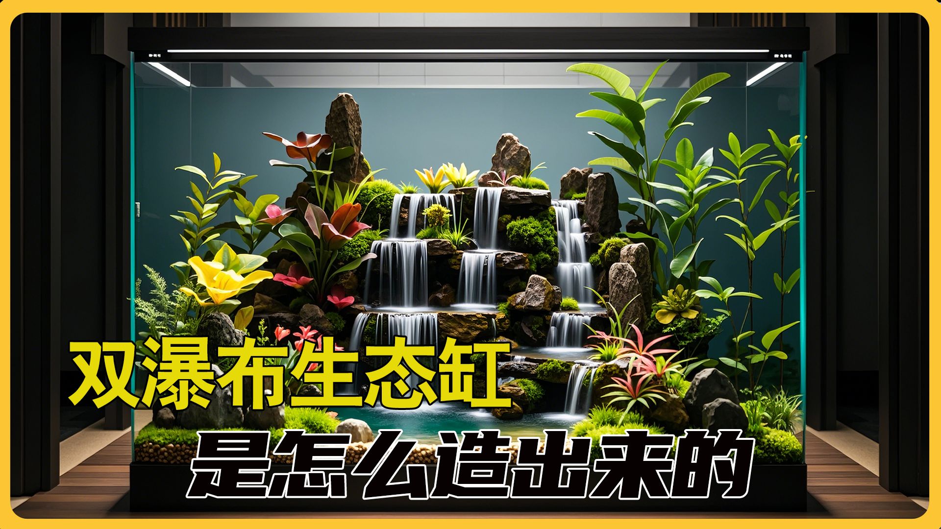 造一个双瀑布生态缸 极速打造超豪华双瀑布生态水族缸