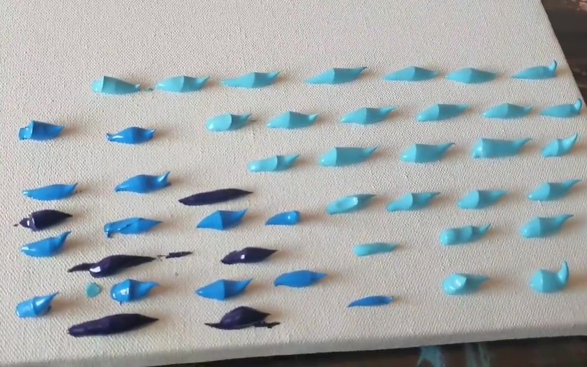 治愈系油画丨国外大师教新手画简单抽象画:蓝色大海与航行的船只~~...