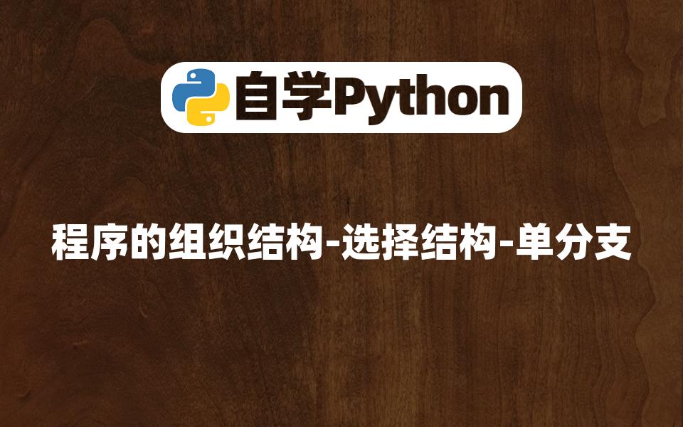 [Python基础]程序的组织结构-选择结构-单分支