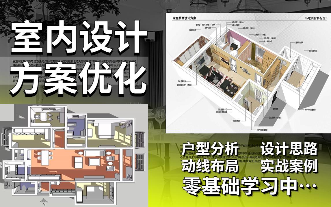 【室内设计】方案优化专题教程(户型空间分析+设计思路+动线布局+...