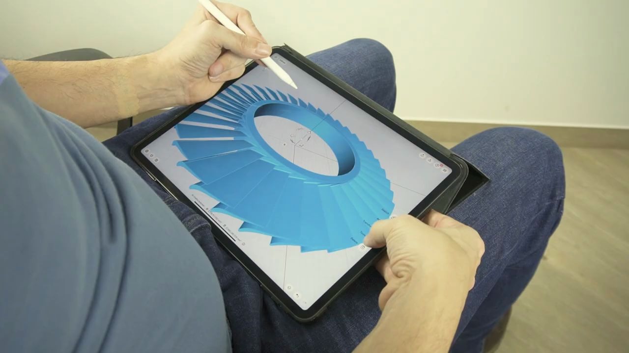 燃气轮机压缩机叶轮-iPad上的3D建模 by Shapr3D