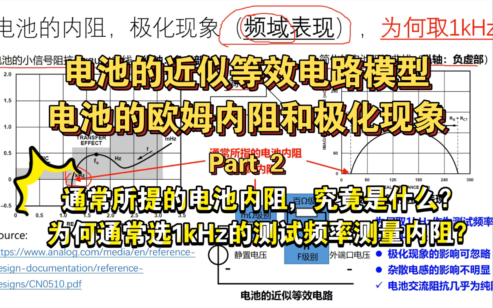 电池的近似等效电路模型,欧姆内阻和极化现象,为何要选1kHz作为测试...