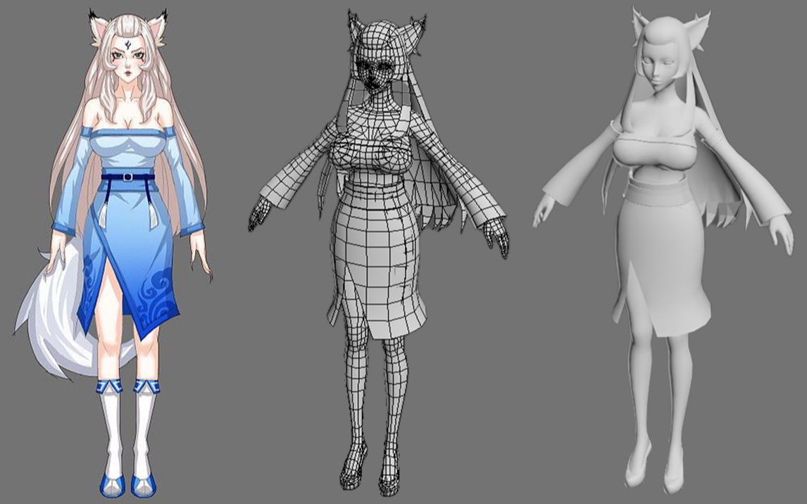 人物建模教程:3Dmax卡通风女性人物模型制作——狐女