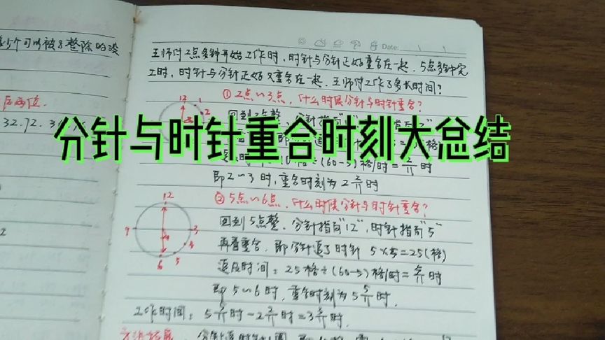 分针时针重合大总结→记住回到整体→转化追及问题模型!