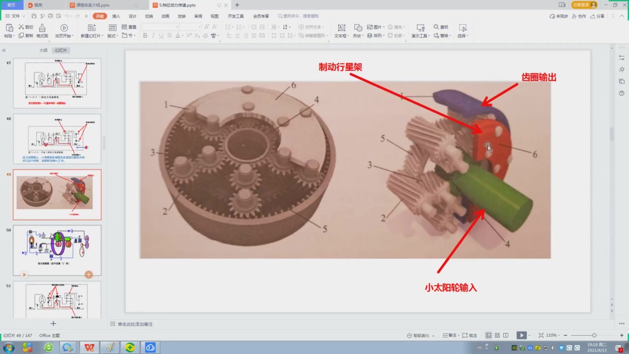 自动变速器第6课-档位动力传递图分析!