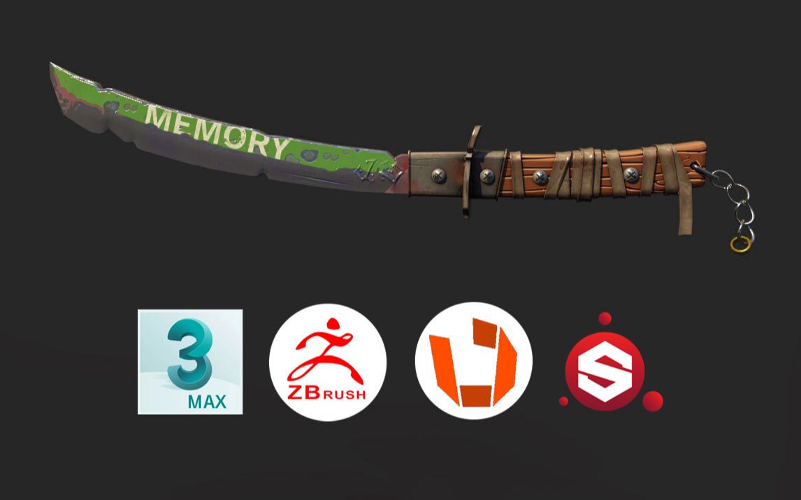 【3DMAX游戏建模】次世代武器“小刀”全流程制作案例讲解