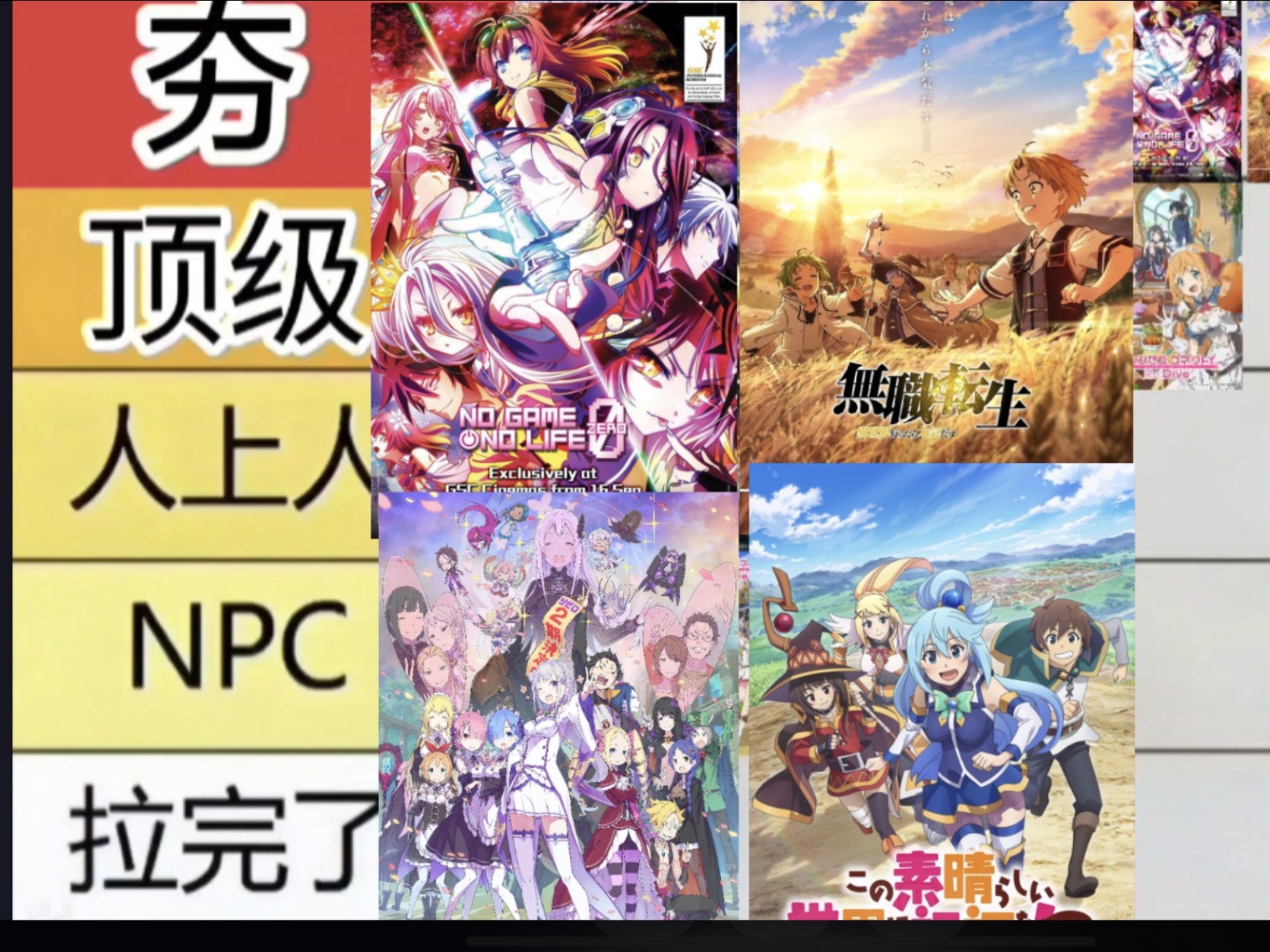 异世界动漫排名从夯到拉