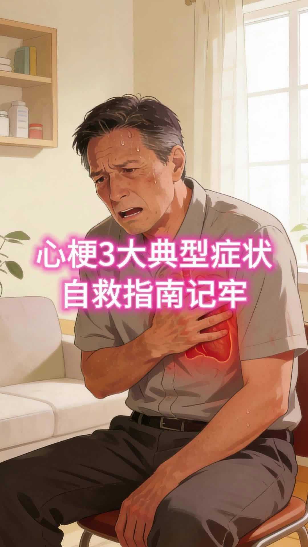 心梗3大典型症状,自救指南记牢!