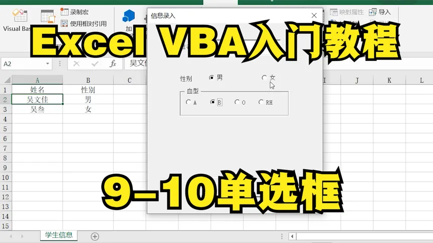 Excel VBA入门教程,单选框使用方法,窗体控件实例讲解