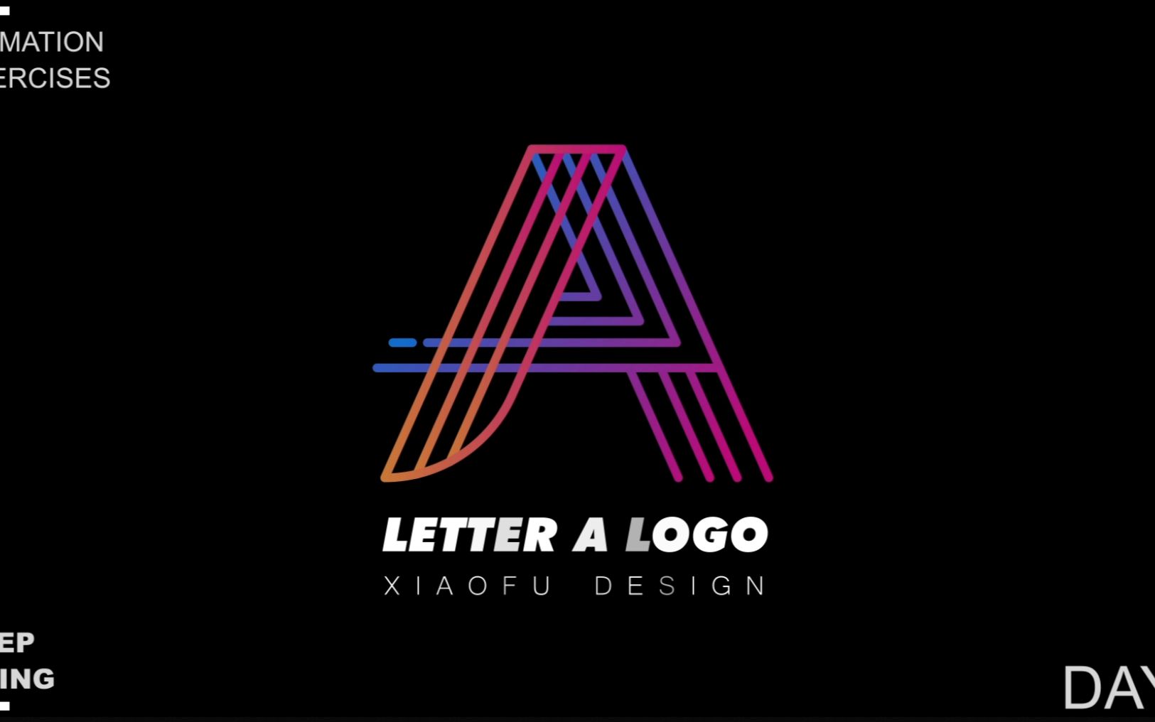 勾画\发光\字符间距\AE动效\字母Alogo