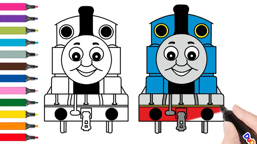 托马斯小火车简笔画宝宝学画画儿童动画绘画早教益智涂鸦 Thomas