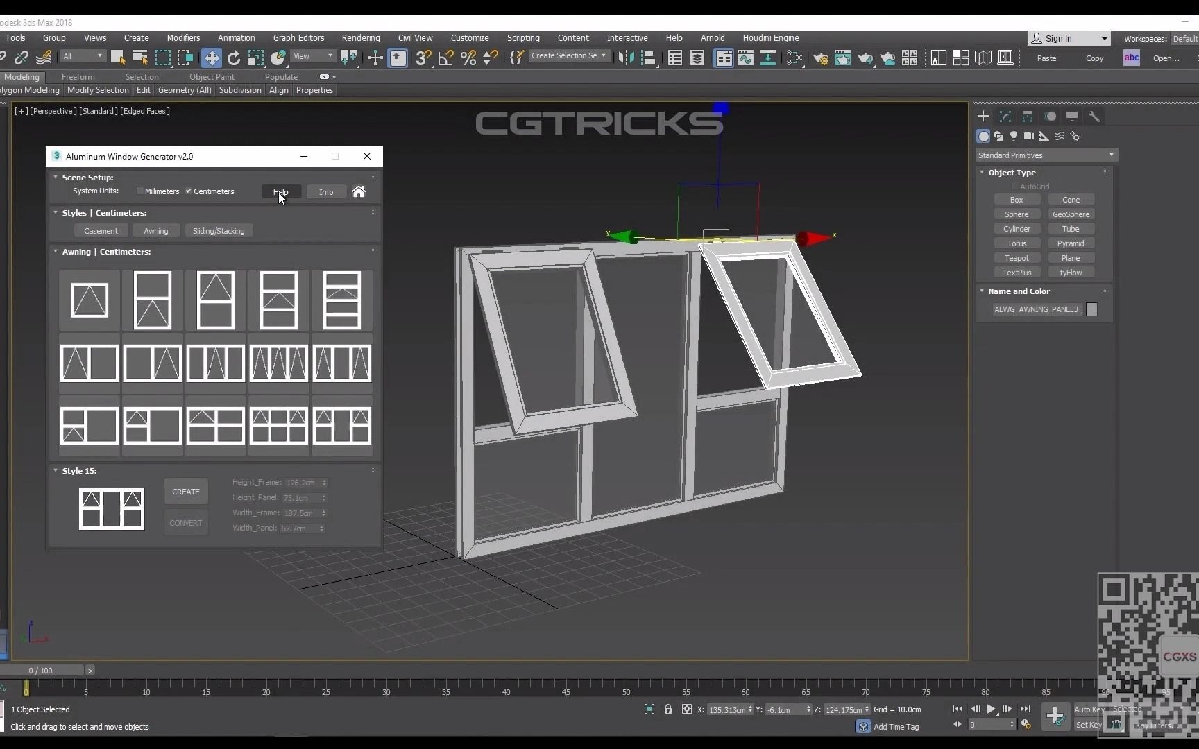 (免费下载)3ds Max2020铝窗户生成器插件!
