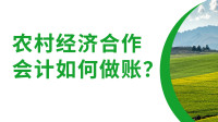 农村经济合作会计如何做账