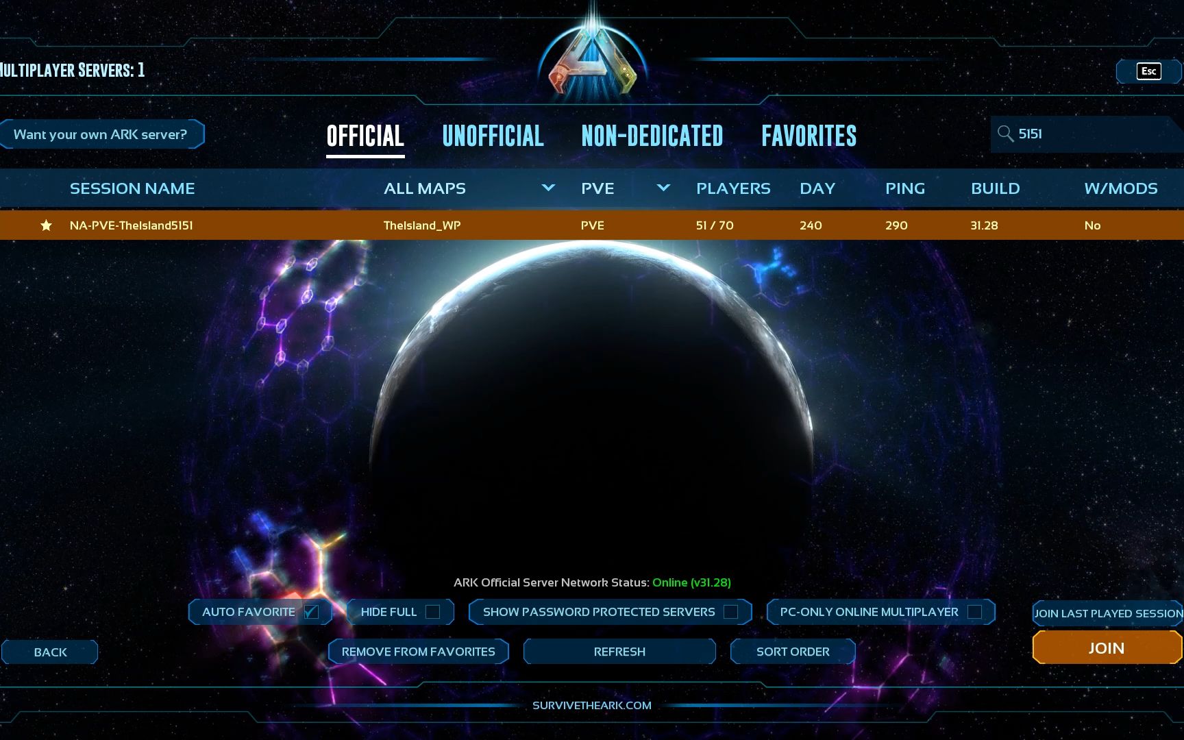 方舟1.5 服务器人没满一直连接不上 的解决办法