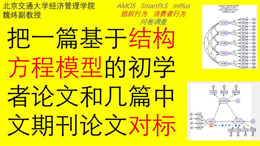 把一篇基于结构方程模型的初学者论文和几篇中文期刊论文对标