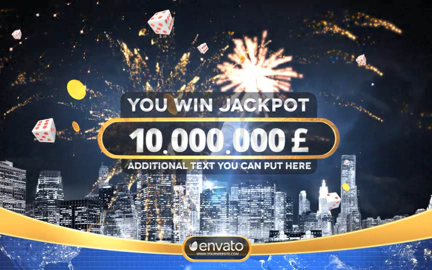 AE模板-福利彩票得奖获奖庆祝 数字滚动效果电视彩票1000万中奖视频...