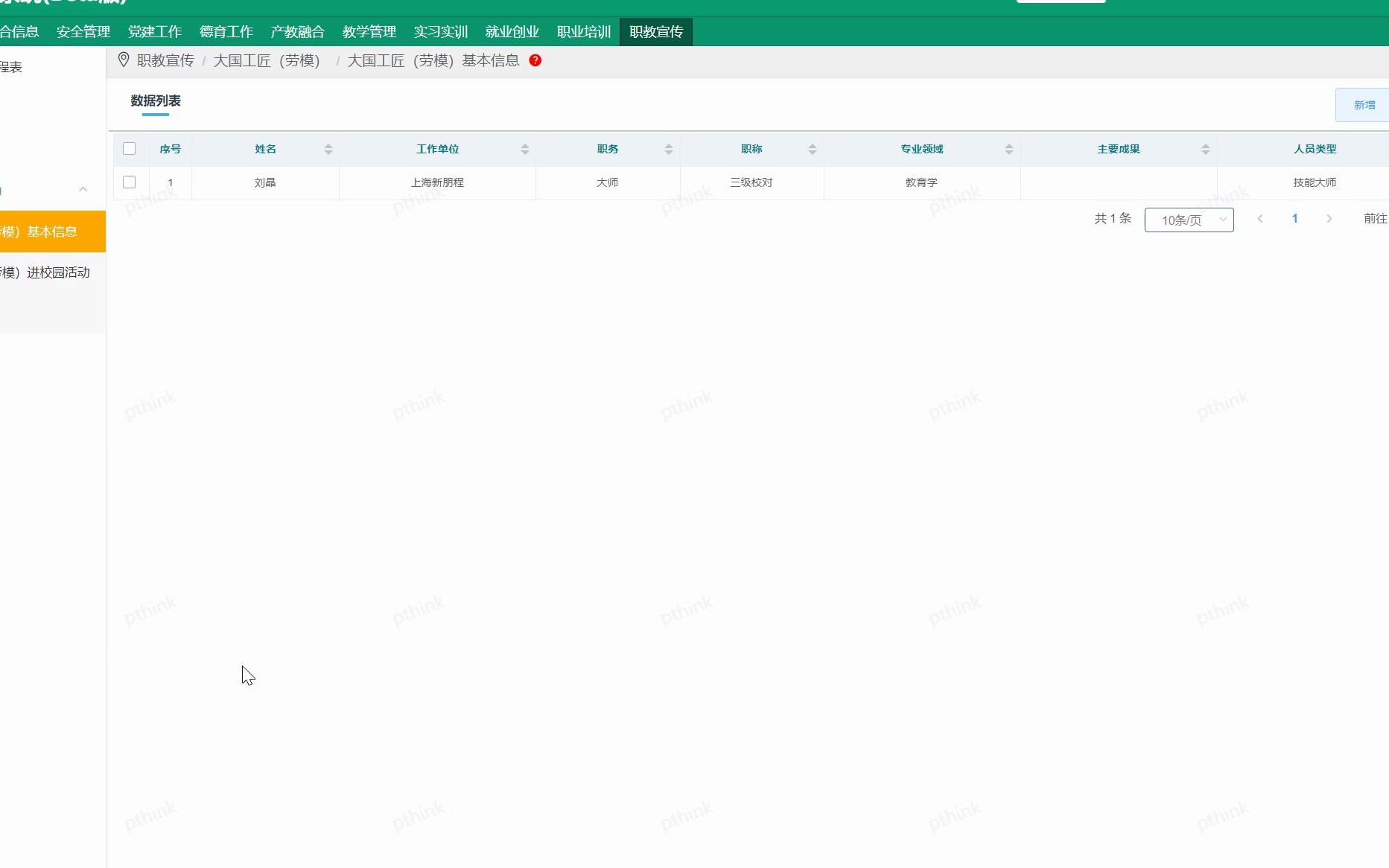 职教宣传-大国工匠(劳模)-大国工匠(劳模)基本信息