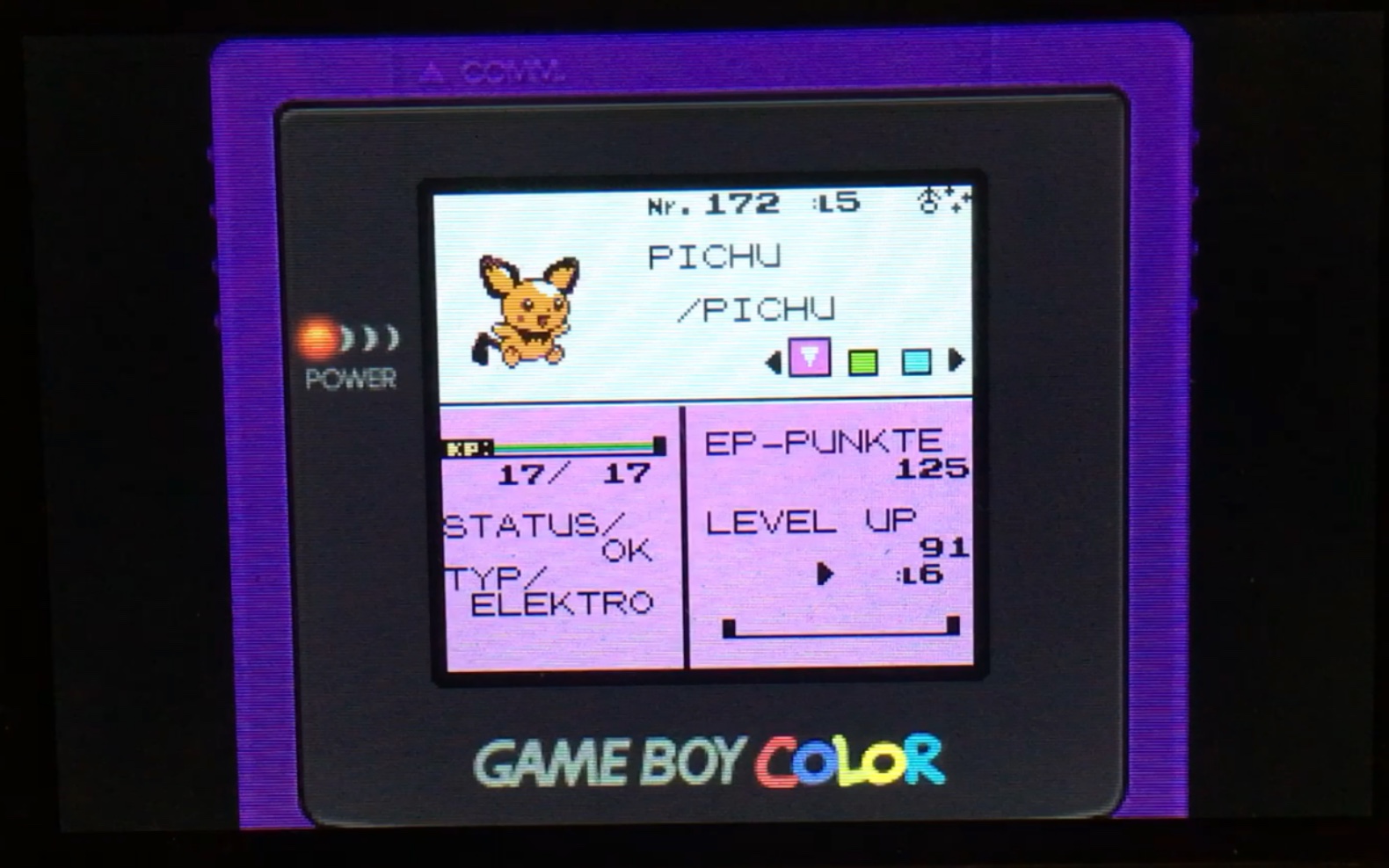 宝可梦VC闪皮丘!108个蛋,闪光公皮丘来报道!and进化皮卡丘过程