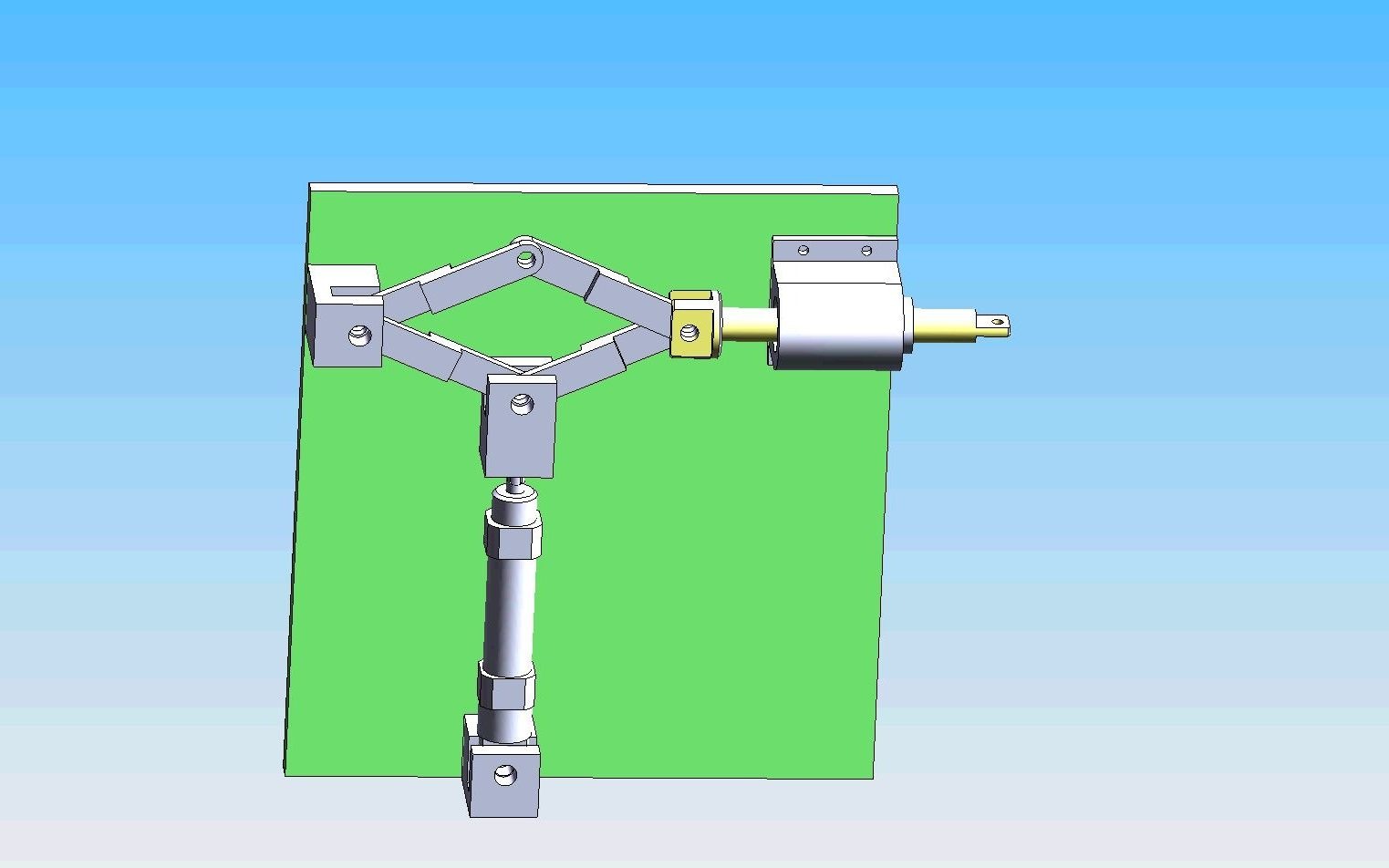 摆转气缸转换为直线运动机构原理展示COMPOSER动画设计