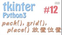 莫烦 Python tkinter 12 pack grid place 放置位置 (GUI 窗口 教学教程...