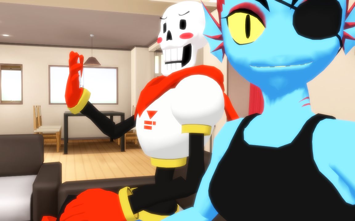 【Undertale MMD】Undyne在偷拍正在自拍的Papyrus