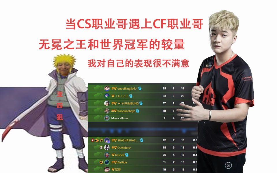 CS职业哥遇上CF职业哥,无冕之王和世界冠军的较量!_网络游戏热门视频