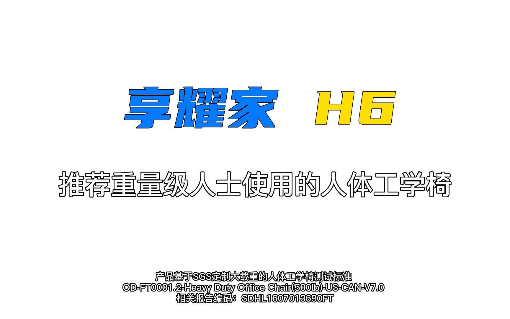 享耀家 H6 重载型人体工学椅(大体重电脑椅)