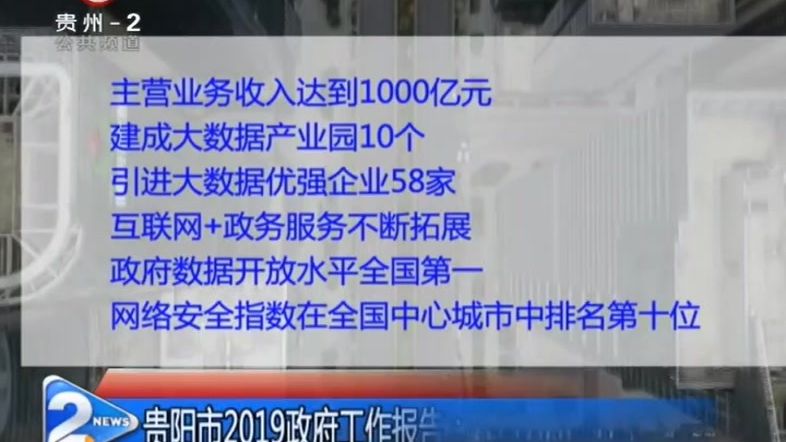 贵阳市2019政府工作报告:数字经济蓬勃发展!主业务收入达一千亿