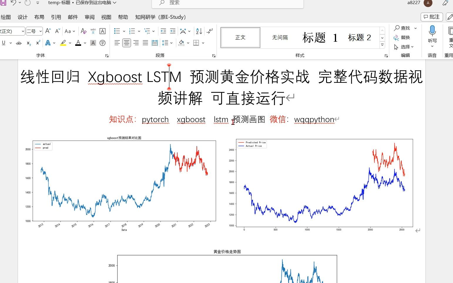 金价预测 LSTM:线性回归 Xgboost LSTM 预测黄金价格实战 完整代码...