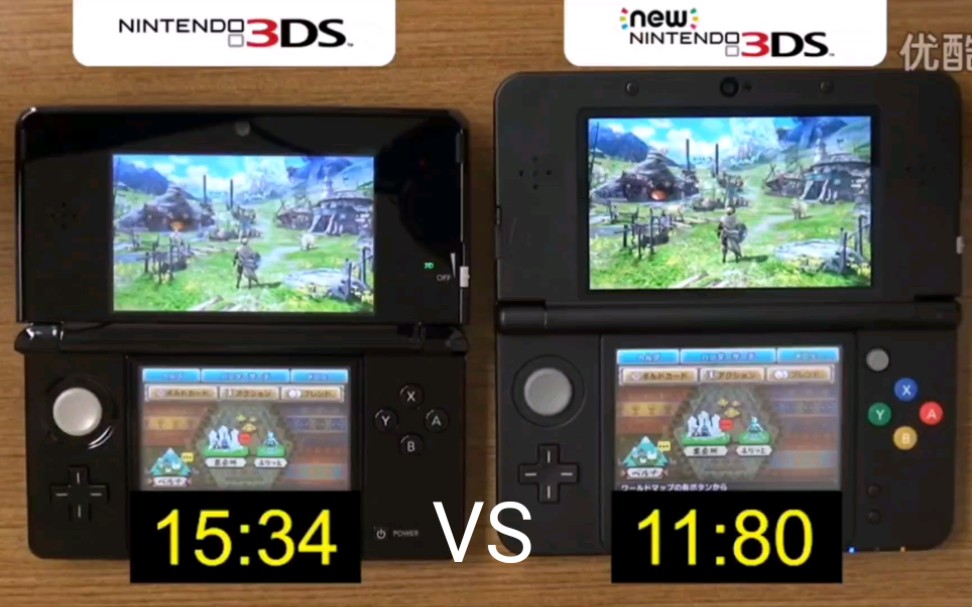 任天堂New3DS和老3DS游戏载入速度对比—《怪物猎人X》的处理...