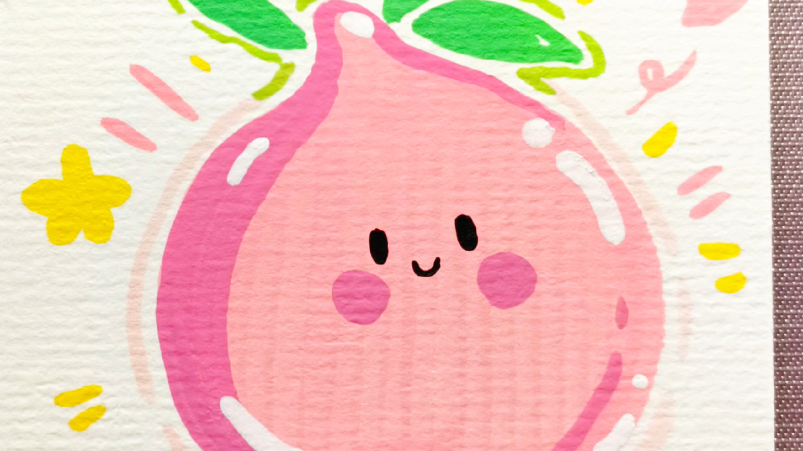 挑战用丙烯马克笔画100个可爱食物!今天画水蜜桃简笔画!快来学画画...