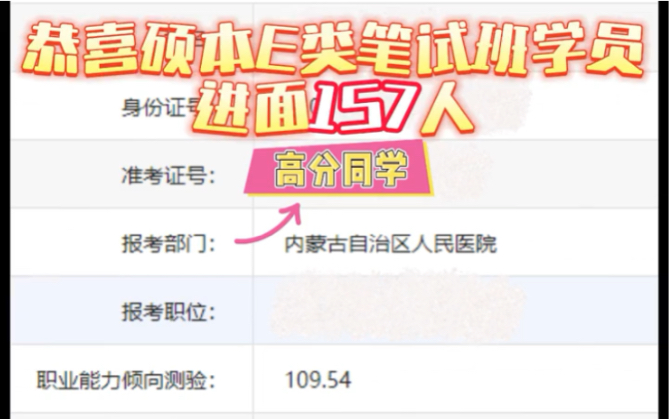 ...2024年事业单位联考笔试成绩公布,恭喜硕本E类笔试学员进入面试...