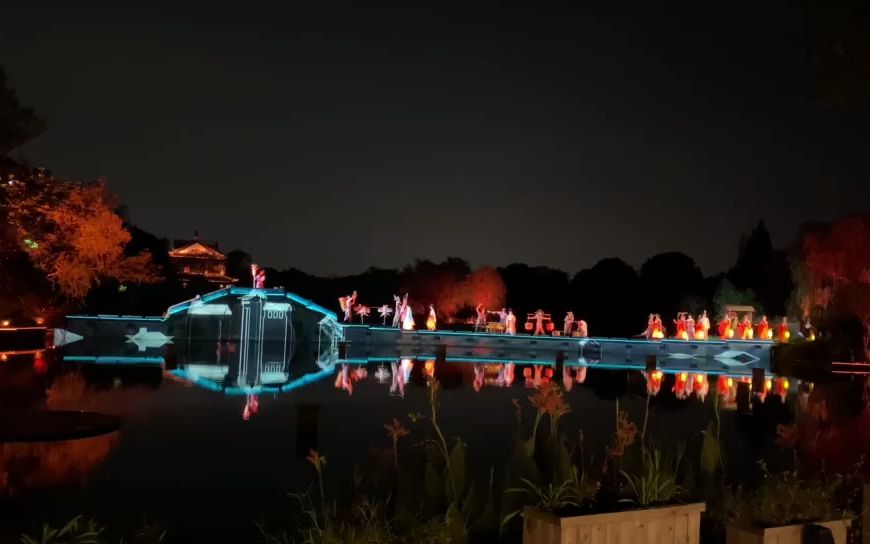 夜游喷泉水幕电影数字内容制作夜游夜市投影引流全息视频内容影像...