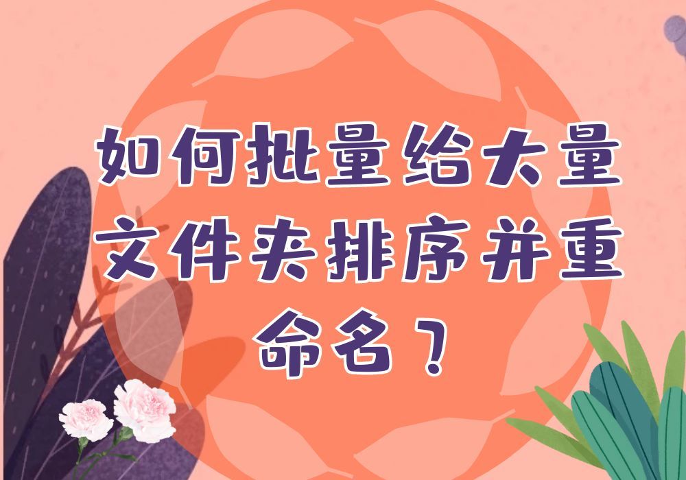 分享一个批量修改文件夹名称排序的方法