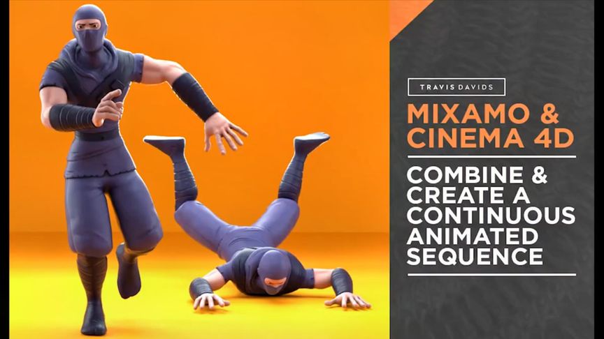 【C4D教程】Mixamo到C4D-合并并创建连续的动画序列