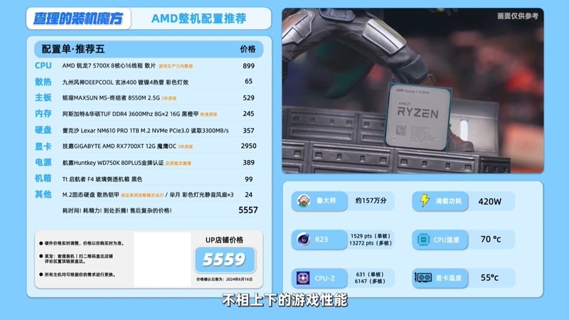 电脑台式机配置分享5000左右两套主机配置分享,配置价格,简测