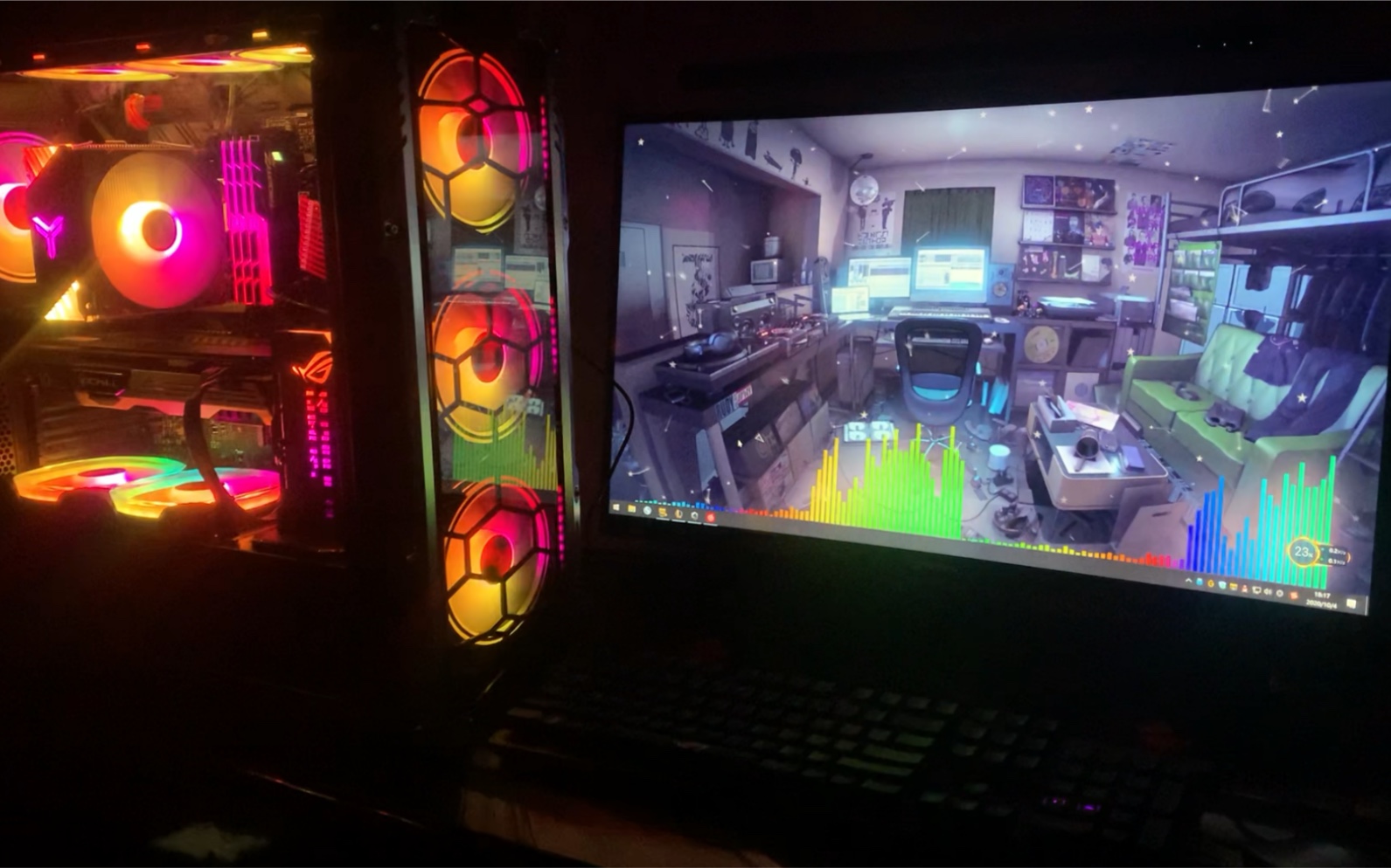 aura华硕 rgb音乐律动 机箱律动 奥创+雷云3