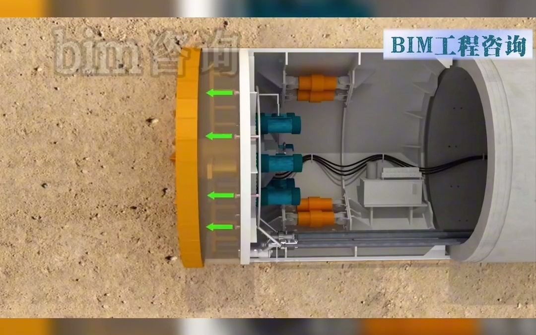 顶管施工BIM模拟 施工动画 bim 三维动画 bim技术交底 bim咨询 顶管