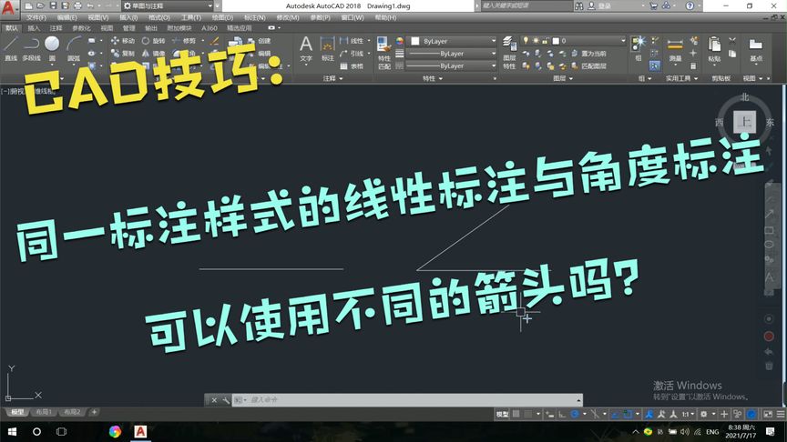 CAD技巧:同一样式的线性标注与角度标注可以使用不同的箭头吗?