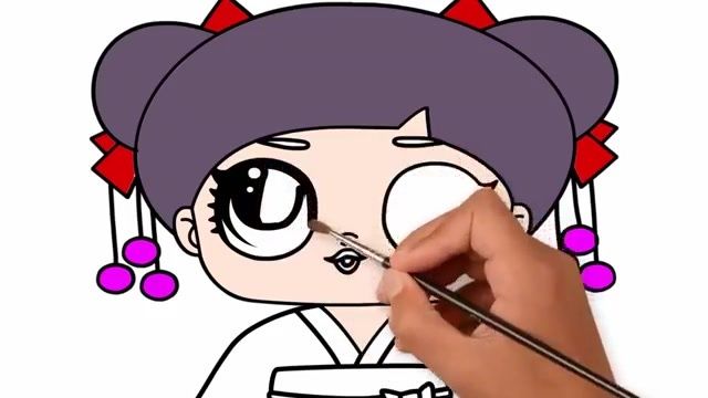 亲子简笔画:可爱中国古代公主画画