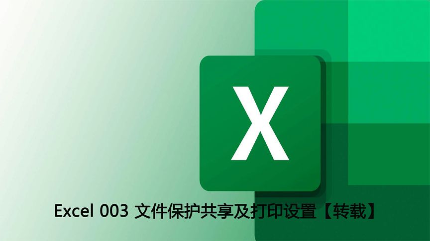 Excel 003 文件保护共享及打印设置【转载】