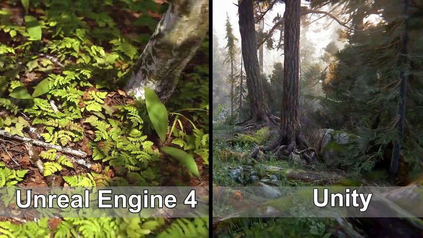 两大游戏引擎对比,虚幻4 vs Unity,效果展示
