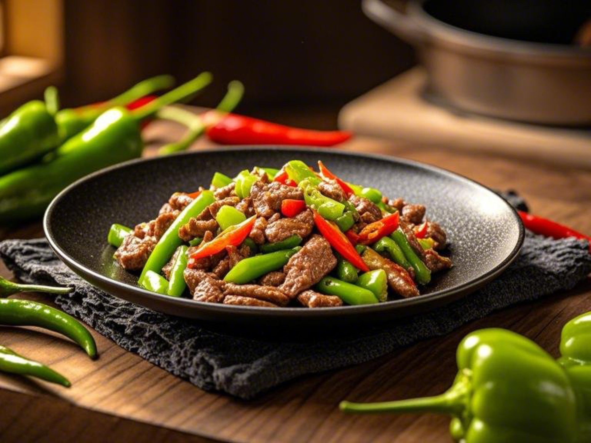 AI制作 青椒牛柳:味蕾上的鲜嫩享受