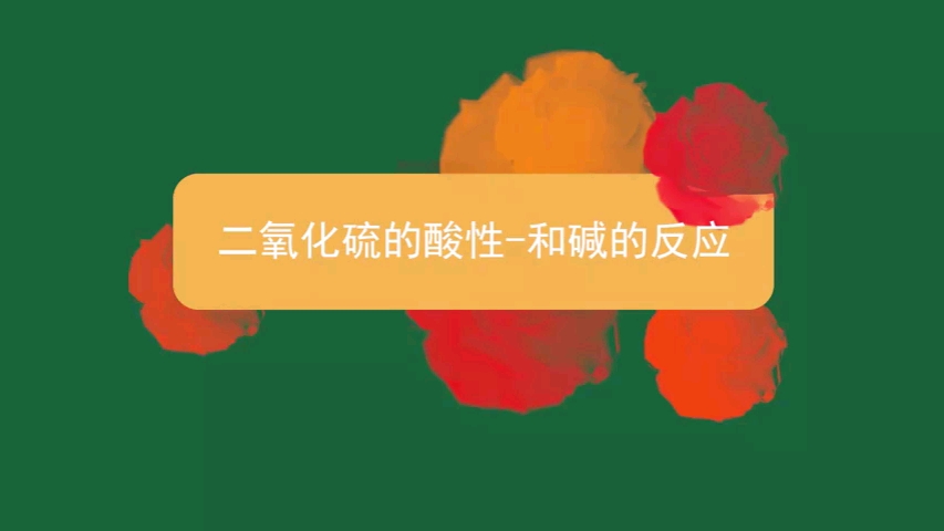 二氧化硫的酸性-和碱的反应