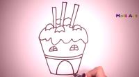 简笔画冰淇淋笔画图片大全儿童画幼乐园画画作业简笔画学英语