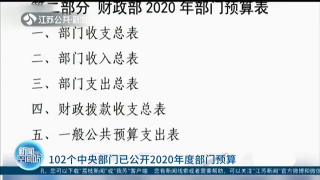 102个中央部门已公开2020年度部门预算,呈现三大特点
