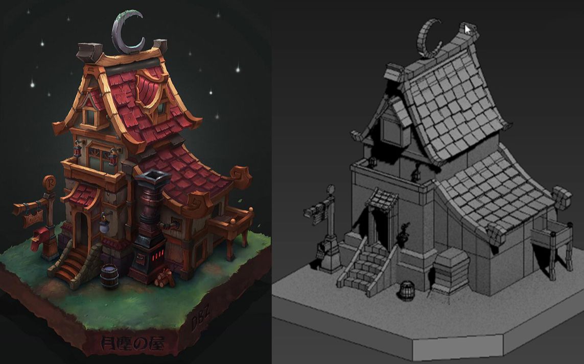 3dmax-月亮屋模型制作教程。3dmax建模教程。