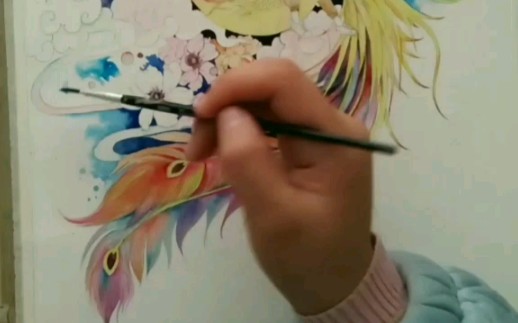 【原创手绘水彩画】+凤凰
